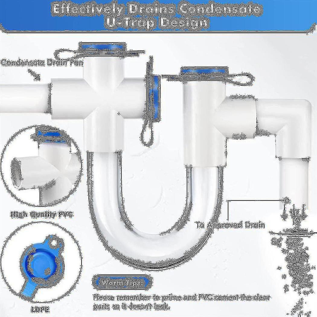 3/4 Inch Standard Condensate Trap Pvc U Trap For Hvac , Air Conditioner ...