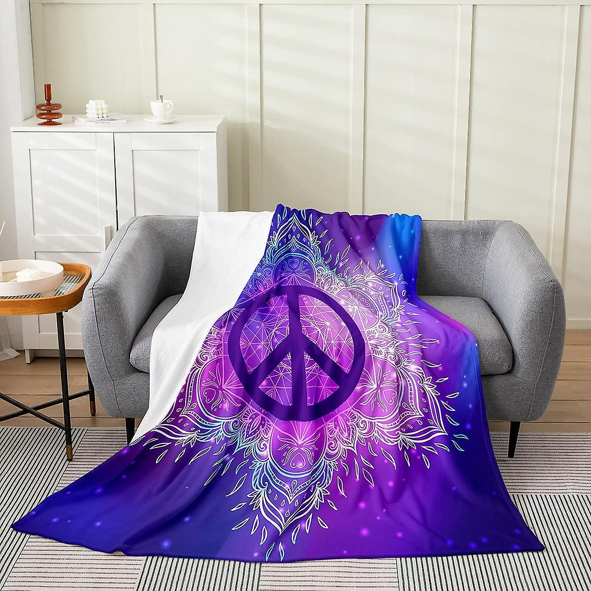 Boho Mandala Fleece Kast tæppe, hele sæsonen Boheme stil seng tæppe ...
