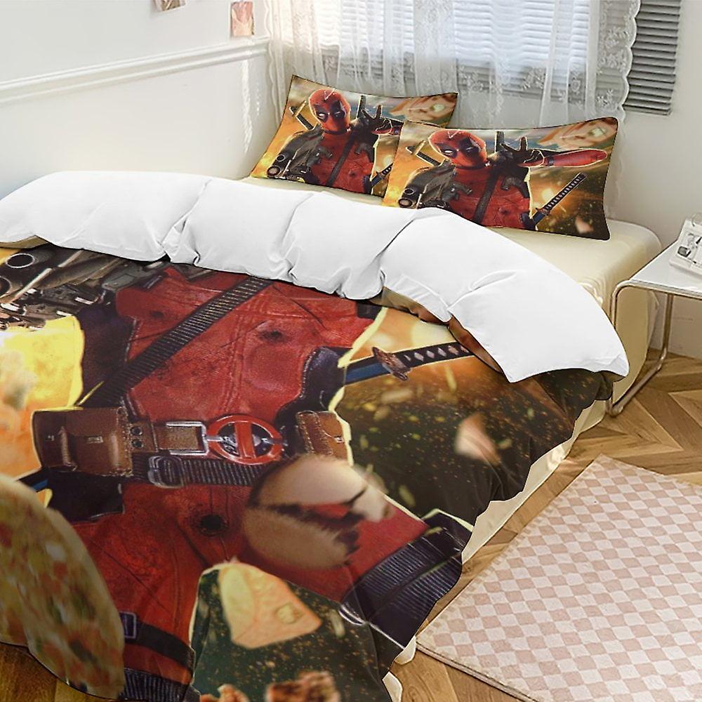 Deadpool Bedding Sets Cute Bed Cover Anime Cartoon 3D Printed ...