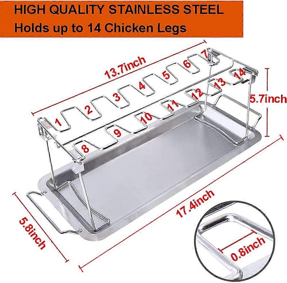 yamisan Chicken Leg Wing Grill Rack - 14 Slots Stainless Steel Roaster ...