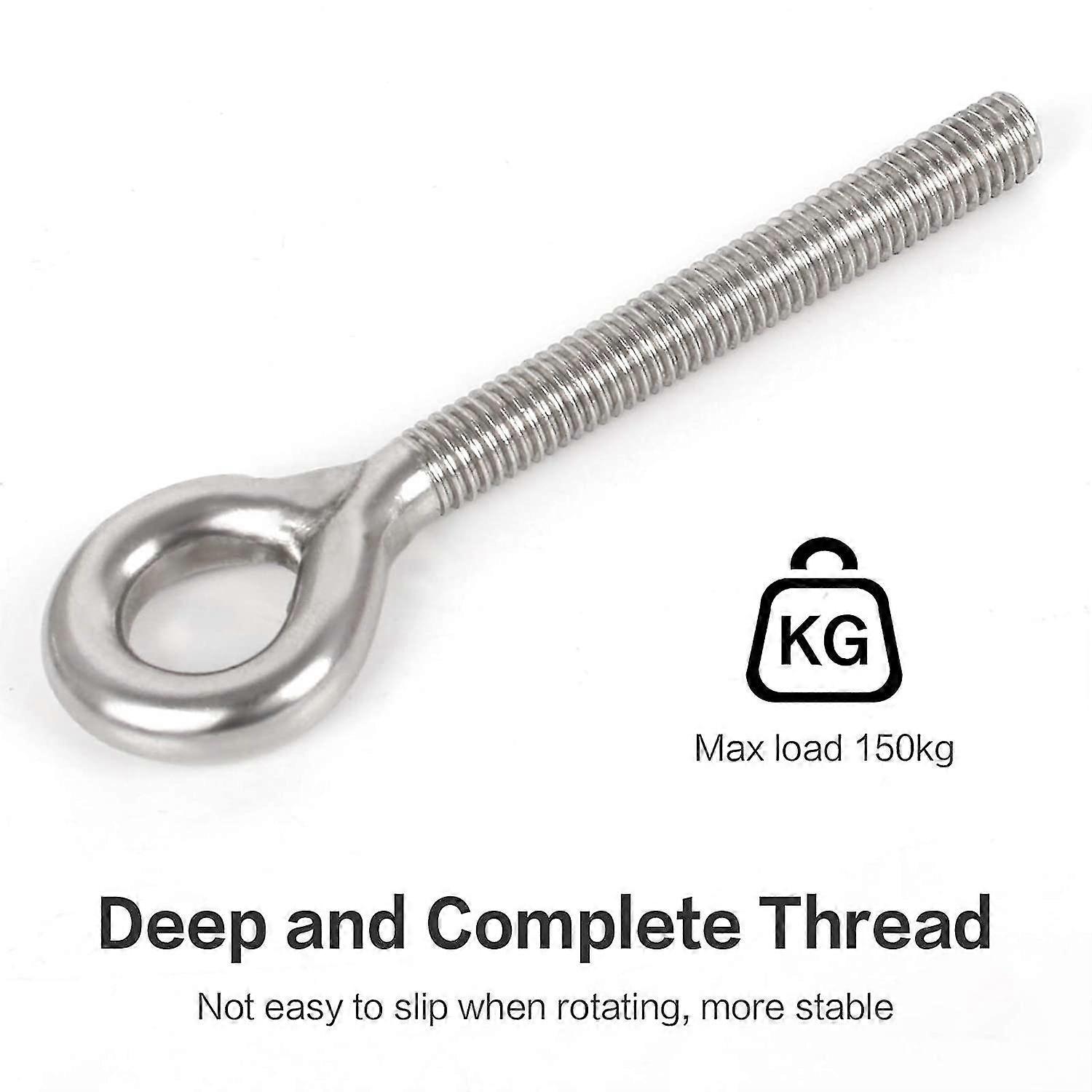 10 Pcs M8 Eyebolt, Stainless Steel Eyebolt M8 Anchor Bolt Ring Bolts ...