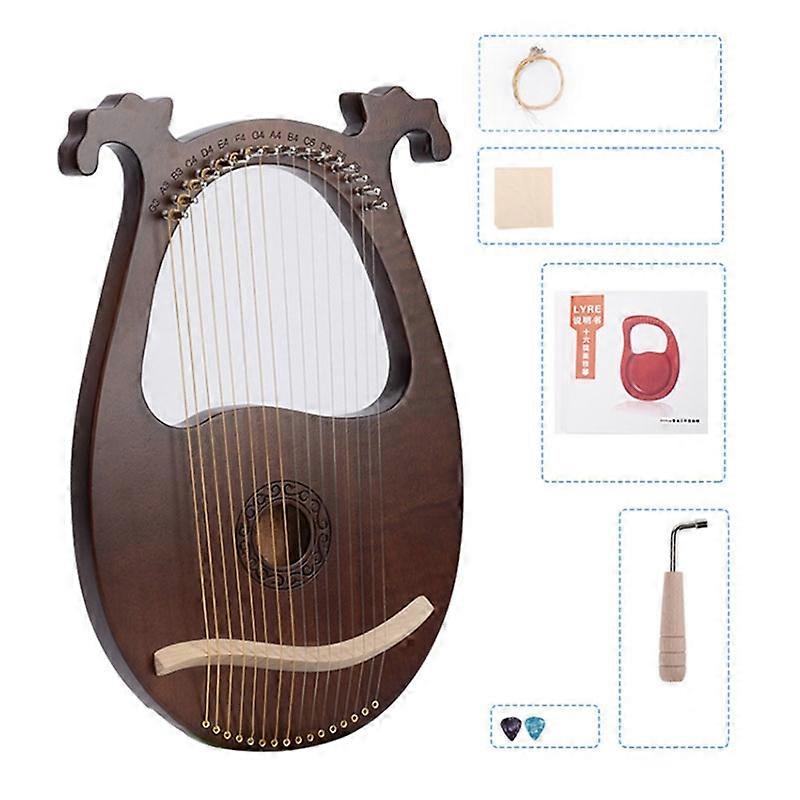 Lyre Harp, 16 String Mahogany Body String Instrument Body Instrument ...