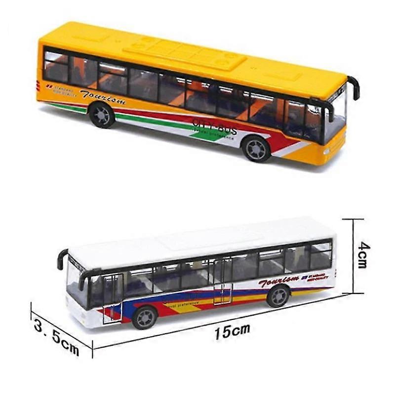 High Simulation Toy Car Model Diecast Plastic Pull-Back Bus Inertia Car ...