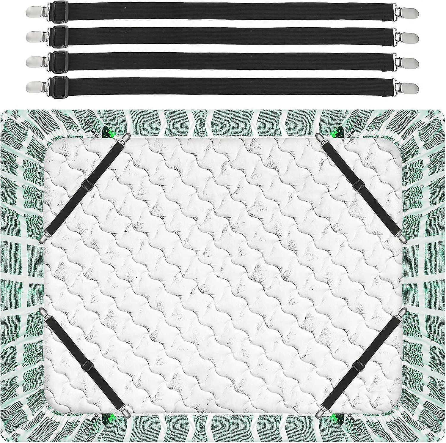 Bed Sheet Holder Straps, Corner Sheet Clips, Elastic Adjustable Sheet ...