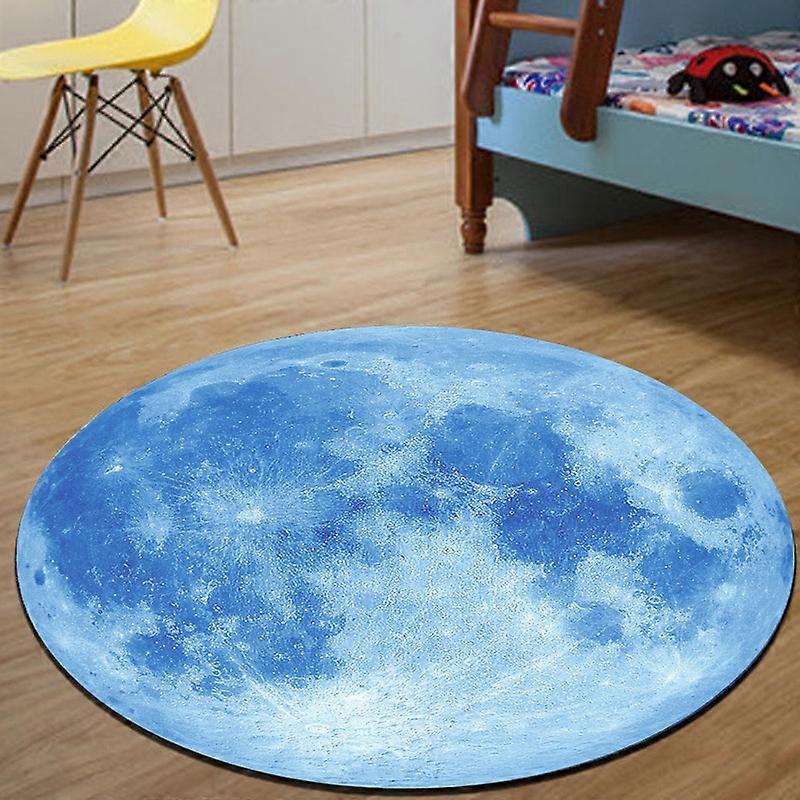 Round Plush Soft Carpet 3D Print Earth Moon Mars Galaxy Round Anti-slip ...