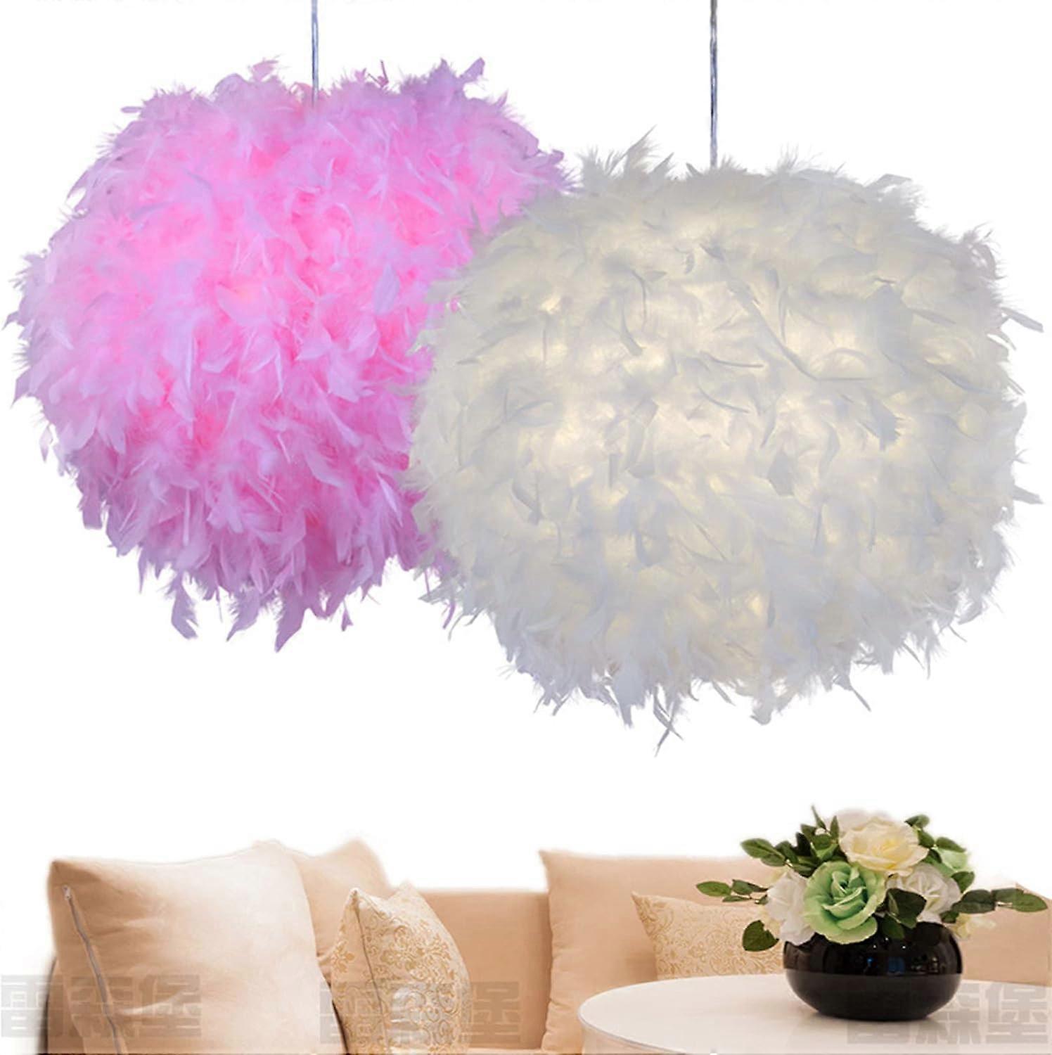 Feather Light Shade For Ceiling Pendant Light 30cm Fluffy Lamp Shade ...