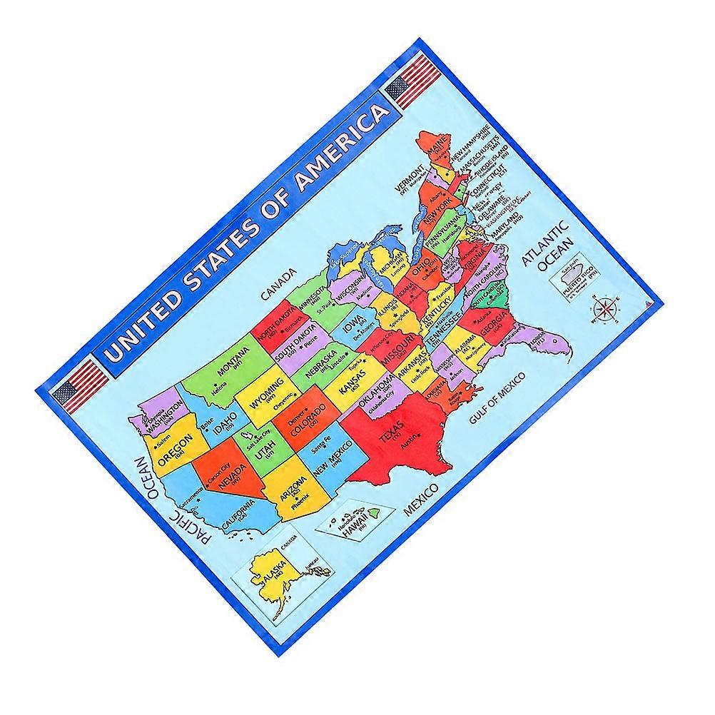 USA Map Educational Classroom Poster Teaching Geography Map Household ...