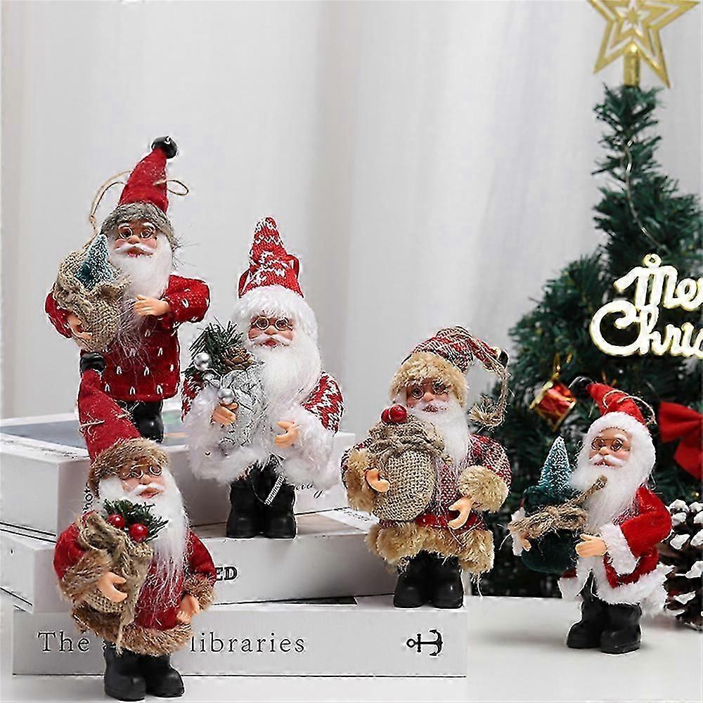 Sitting Santa Claus Figurines Christmas Figure Decorations Hanging Xmas ...