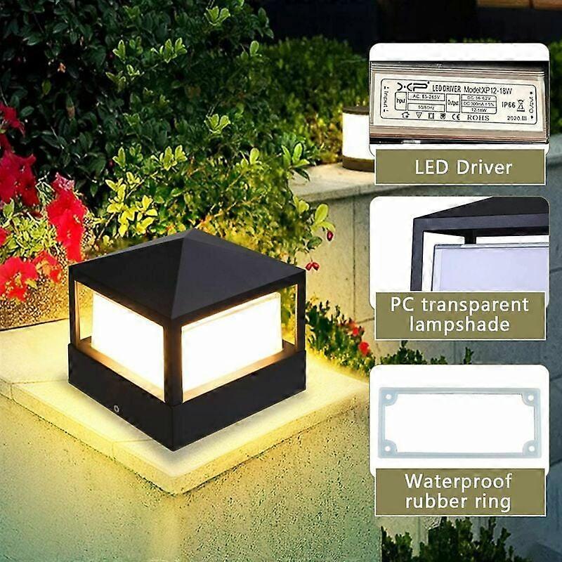 Outdoor Post Cap Light, Aluminum Material High Voltage Wired Landscape ...