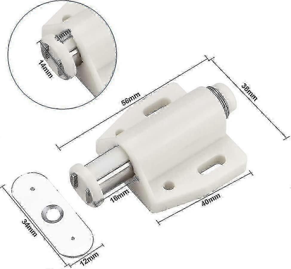 Magnetic Door Catch Push Open Magnetic Touch Latch Plastic Soft Close ...