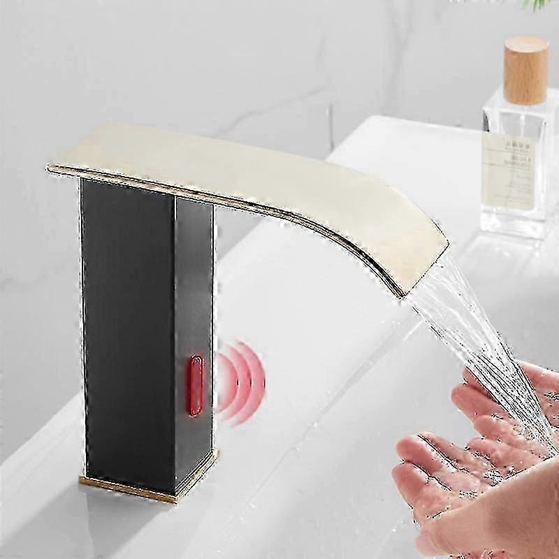 Smart Auto Motion Sensor Black Gold Bathroom Water Tap Electric ...