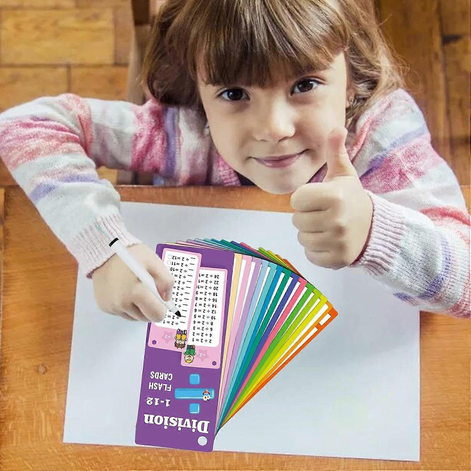 Math Facts Flashcards for Kids, 15x Erasable Multi-Math Cards ...