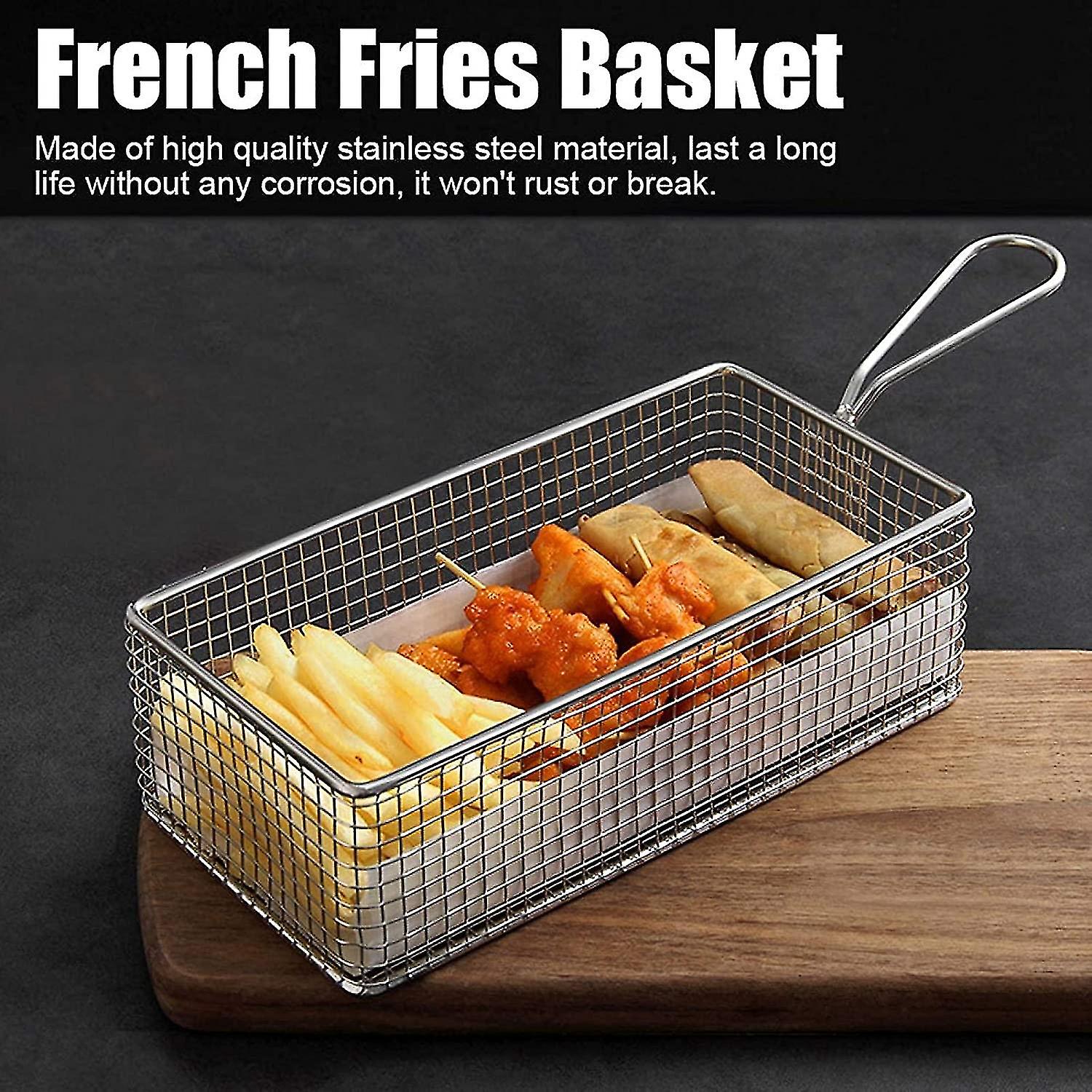 Mini Individual Fries Baskets, Stainless Steel French Fries Basket Mesh ...