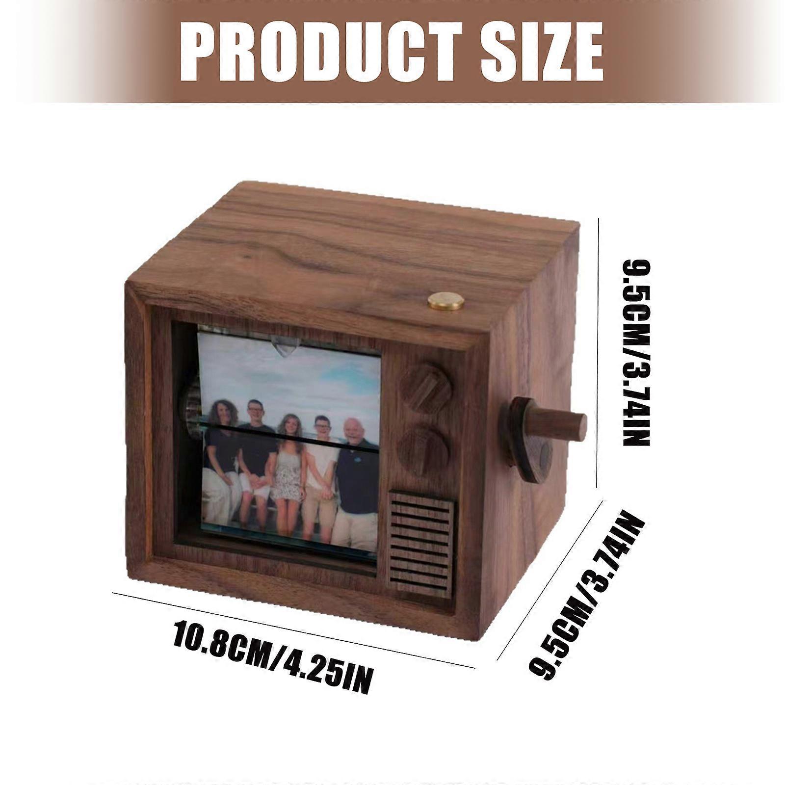 Illuminated, hand-cranked flipss-page photo machine with 16-photo album ...