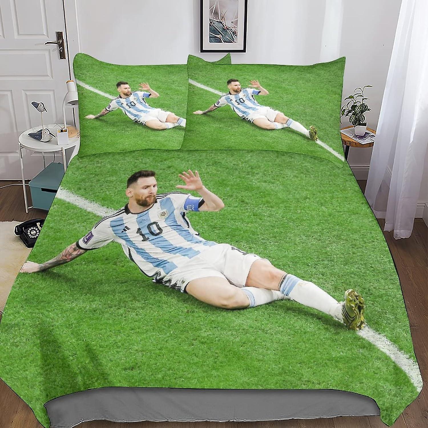 Lionel Messi 3D Printed Quilt Cover Duvet Cover Set with Zipper Soft ...