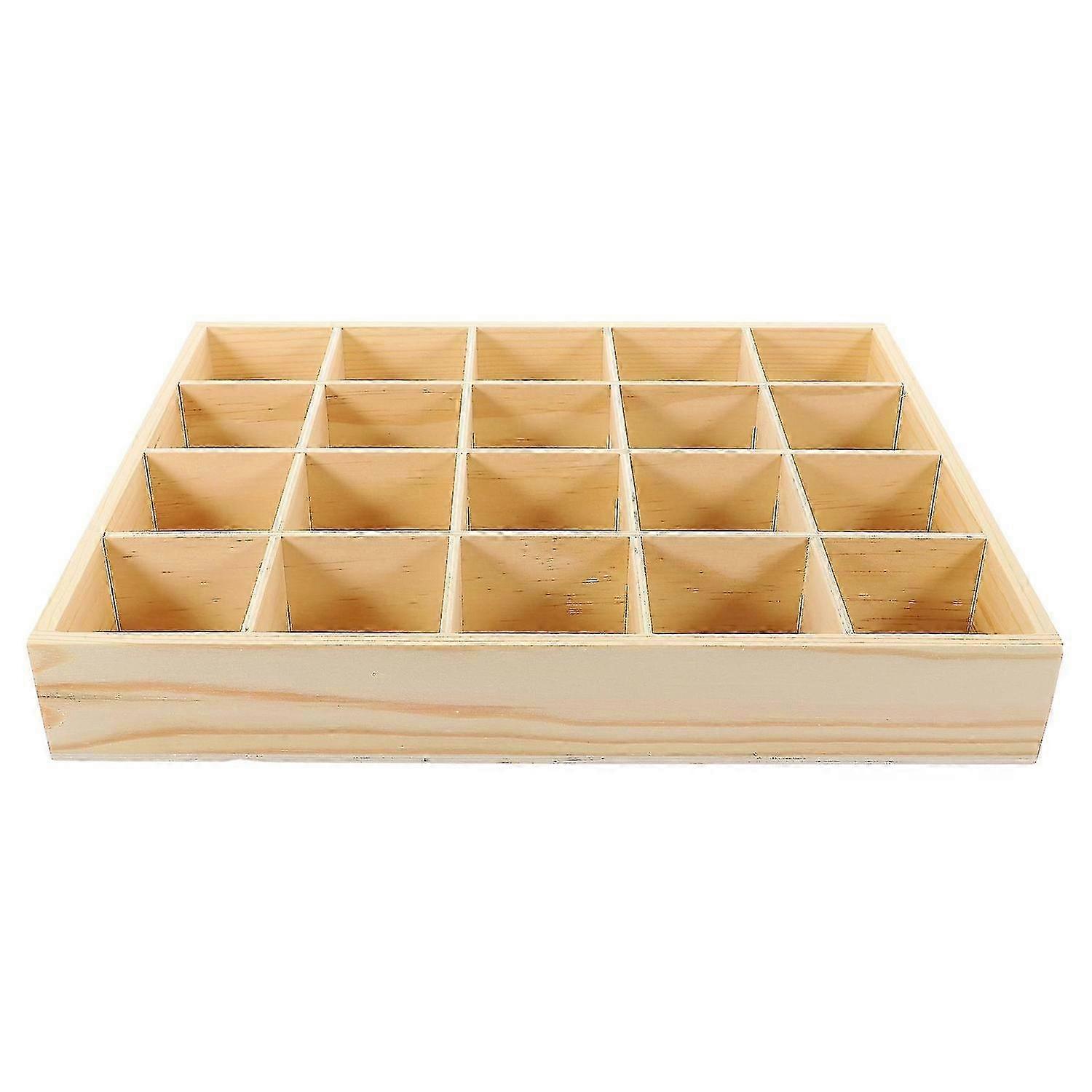 20 Compartments Wood Storage Boxes Tie Organizer Drawer Dividers ...