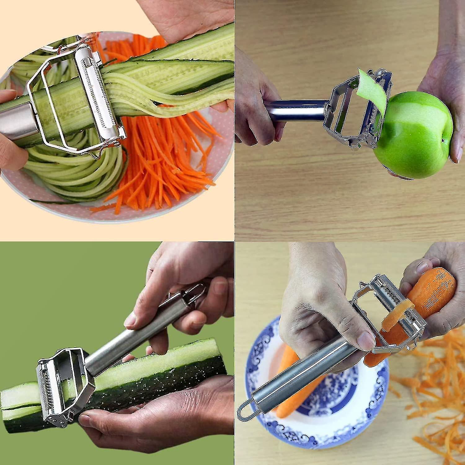Stainless Steel Multi-function Vegetable Peeler, Julienne Cutter Slicer Scraper Potato Peelers ...