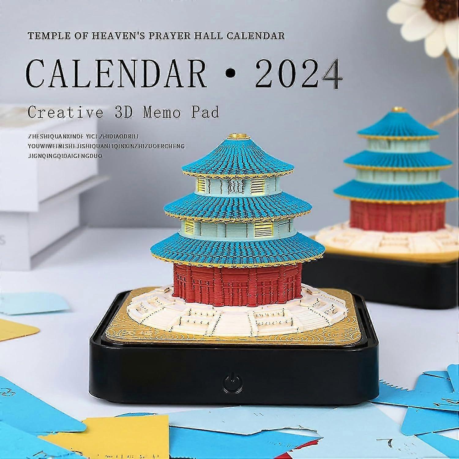 2024 Calendar Notepad With Light, Desk Calendar With Led Light ...