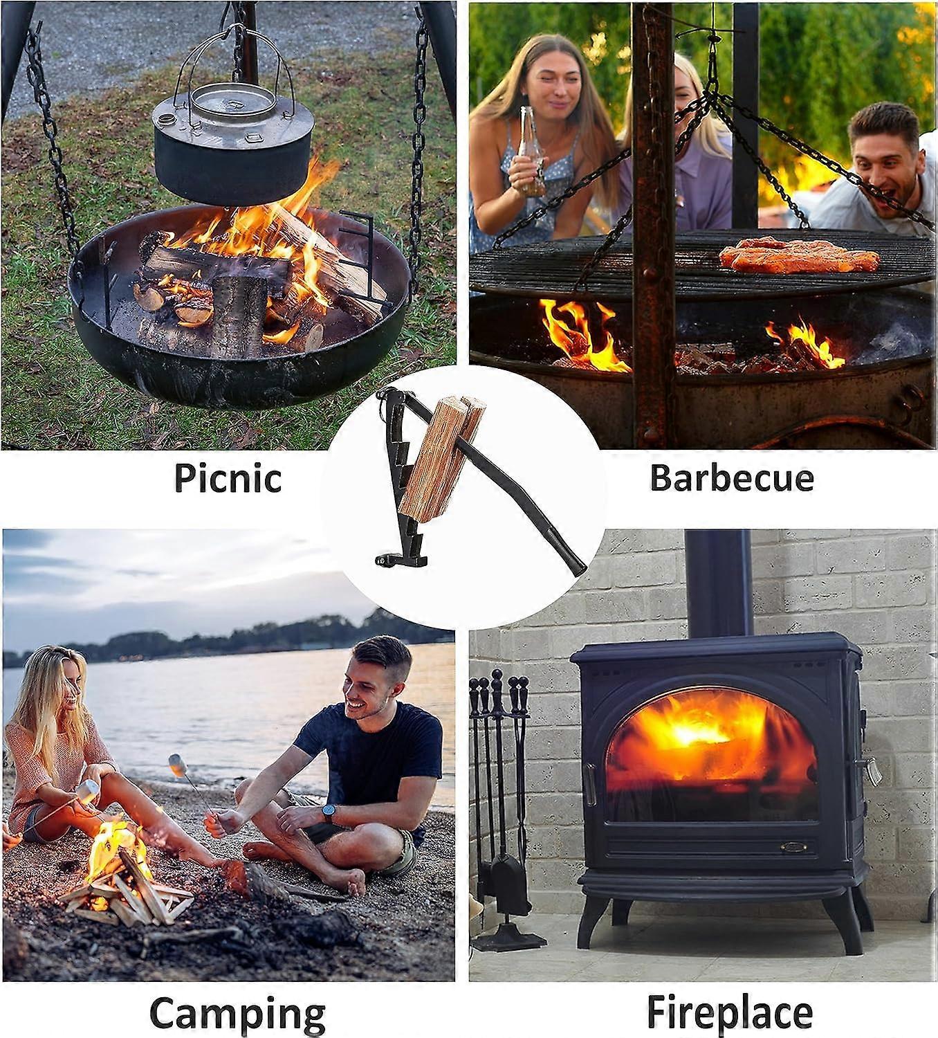 HUAGHLL Wood Splitter - Wall Mounted Log Splitter, Firewood Kindling ...