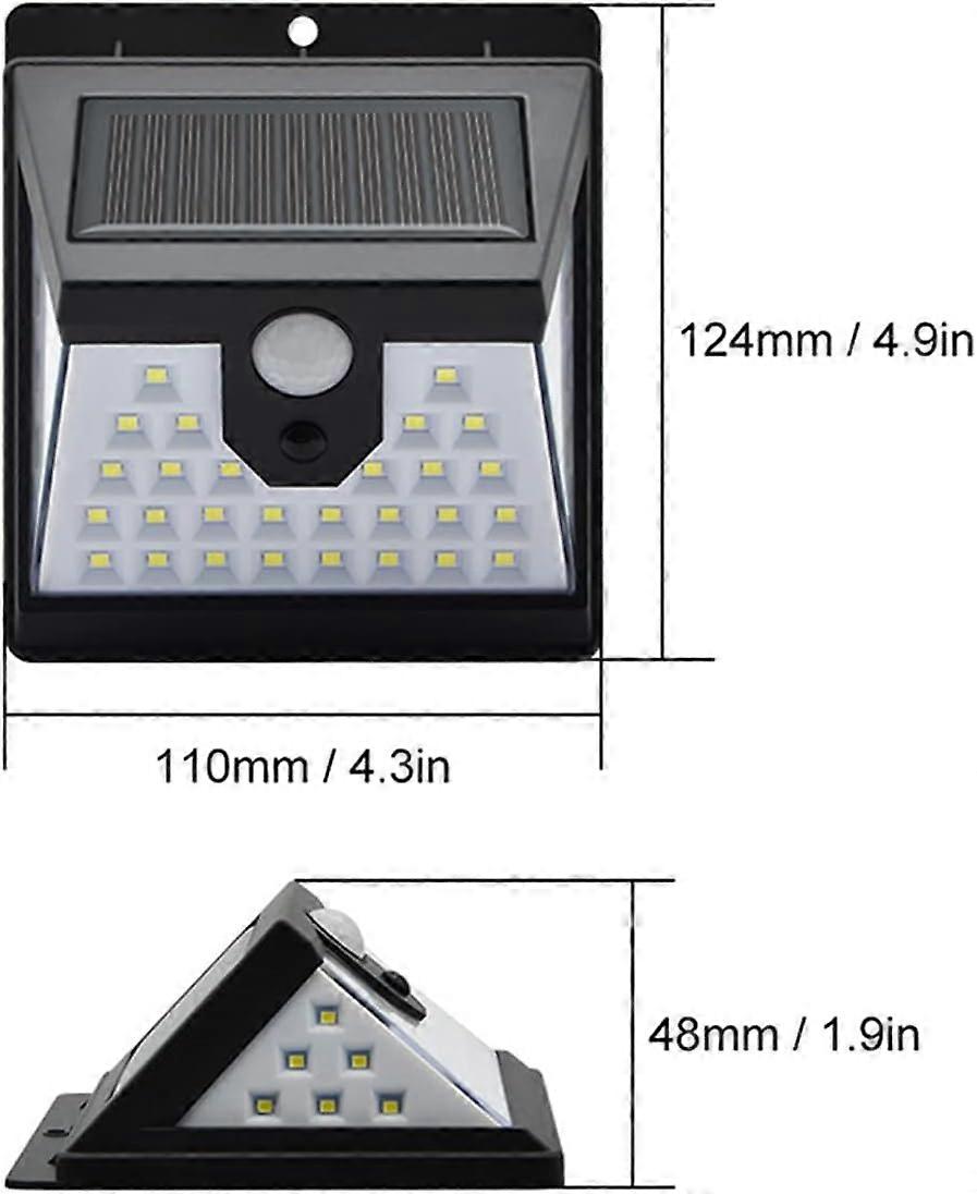Set of 4 40 LED solar outdoor lights - 3 modes - Motion detector ...