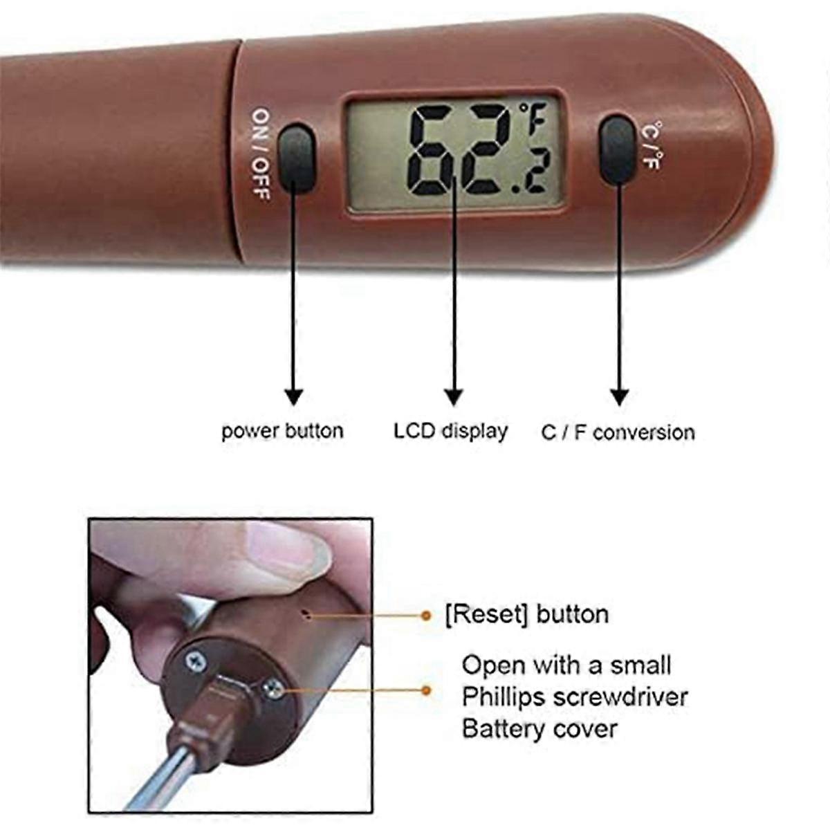 Digital Candy Spatula Thermometer, Instant Read Meat, Candy Thermometer ...