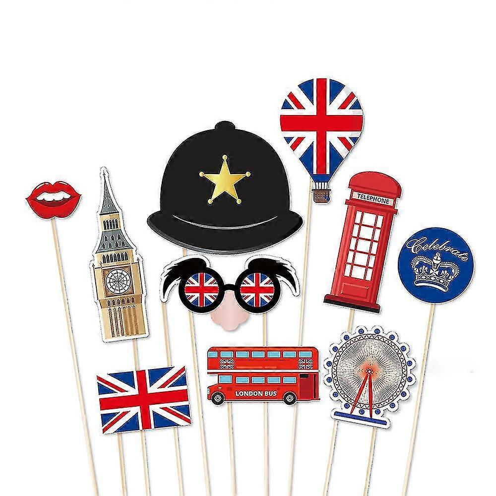25pcs British National Holiday Themed Photo Booth Props, British Union ...