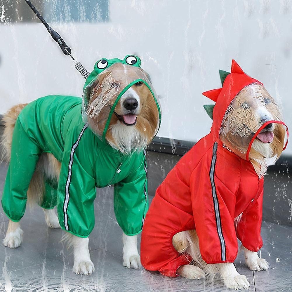 Waterproof Dog Raincoat Jumpsuit For Medium Large Dogs Rain Coat ...