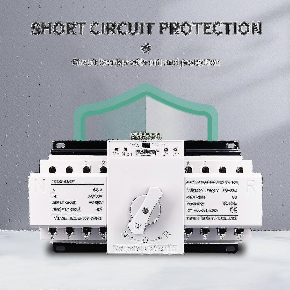 4p 63a Mcb Type Dual Power Automatic Transfer Switch Ats Hk | Fruugo UK