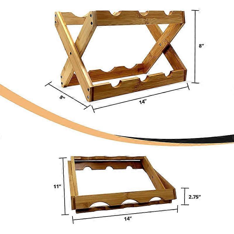 Bamboo Wine Rack, X Shape, 6 Bottles, Rustic, Small, Folding Wine Rack ...