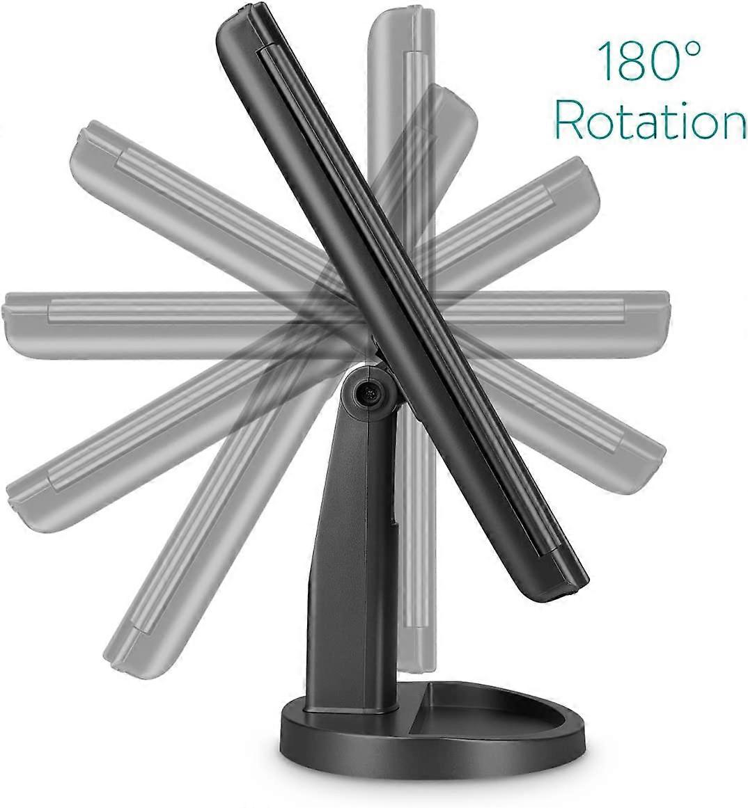 3 Sided LED Illuminated Desk Mirror - Freestanding Folding Triptych ...