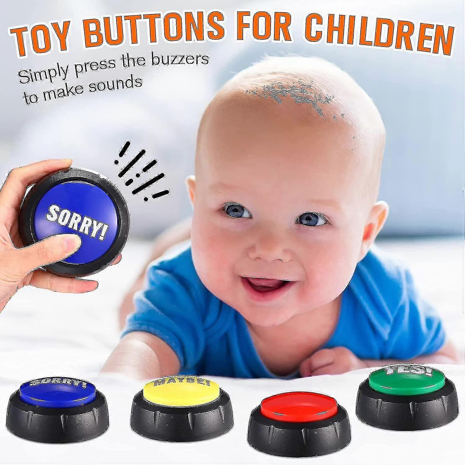 8 Pack Yes Sound Button Set, Maybe Sorry Sound Button Buzzer Talking ...