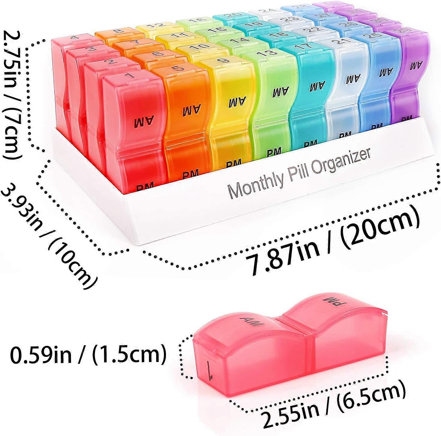 31 Days Monthly Pill Organizer Am Pm Pill Organizer 2 Times A Day ...