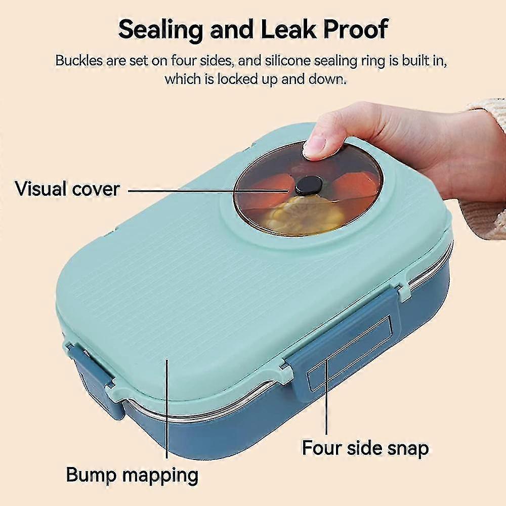 Thermal Lunch Containers, 4 Compartments Insulated Lunch Bo* Portable ...