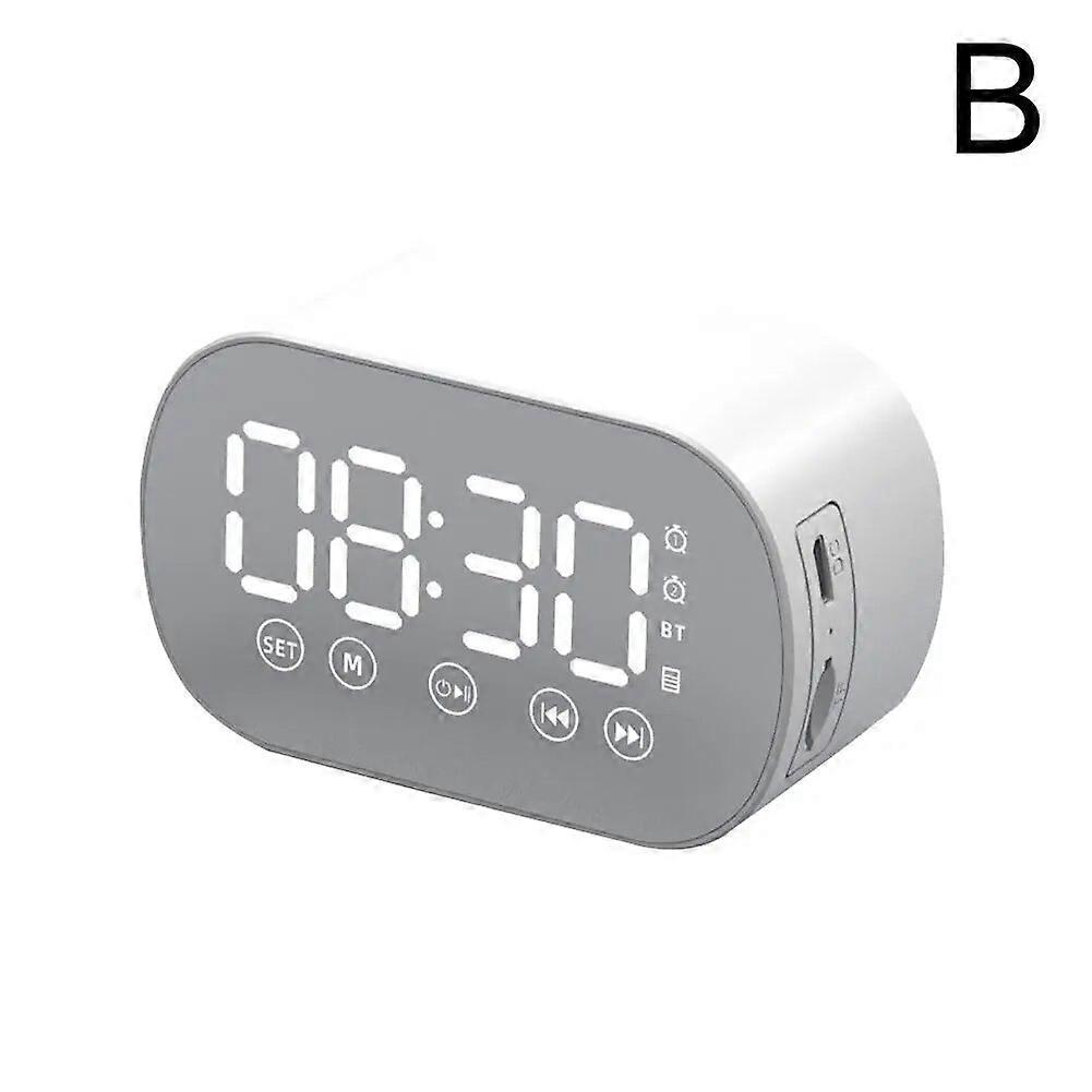 Bluetooth Speaker LED HD Mirror Digital Alarm Clock FM Radio TF Card ...
