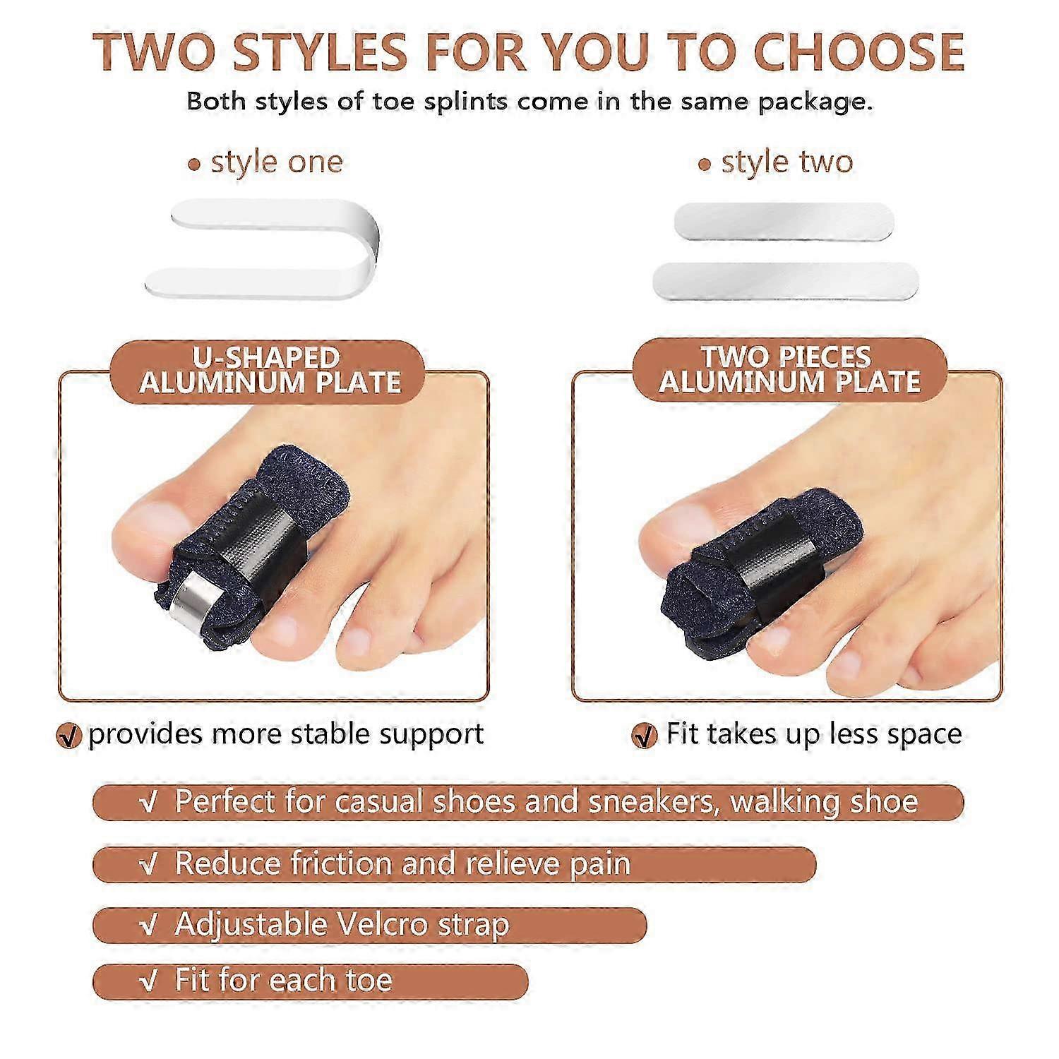 Toe Splint, Toe Corrector brace, Toe Straightener for Hammer Toe ...