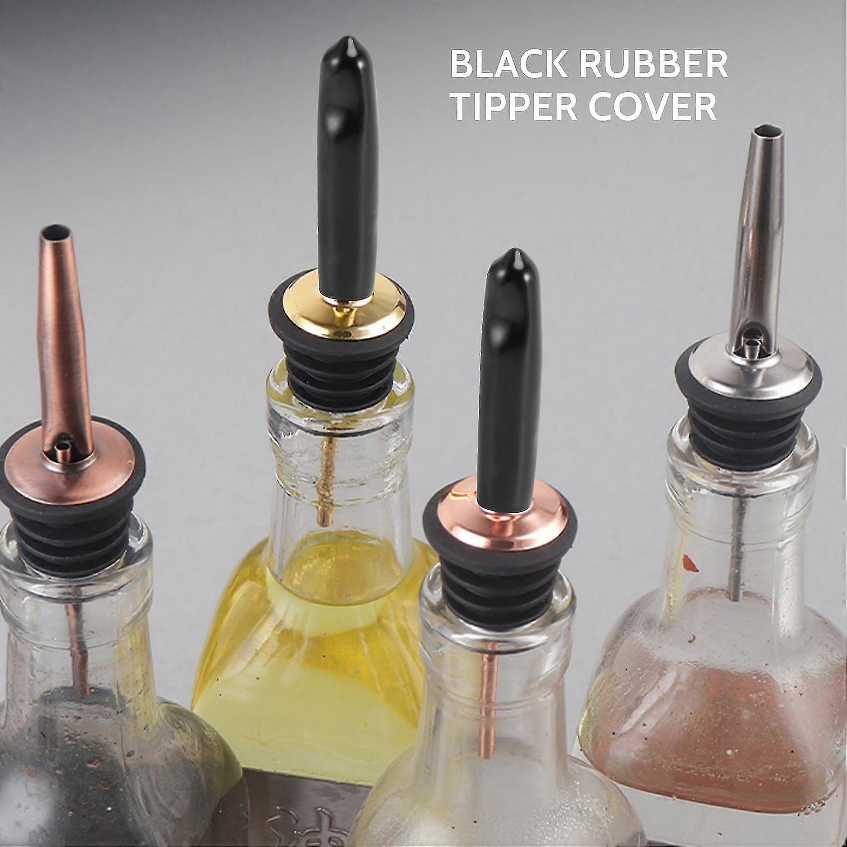 Black Rubber Pourer Cap Liquor Bottle Pourer Cover Dispenser Spout Dust ...