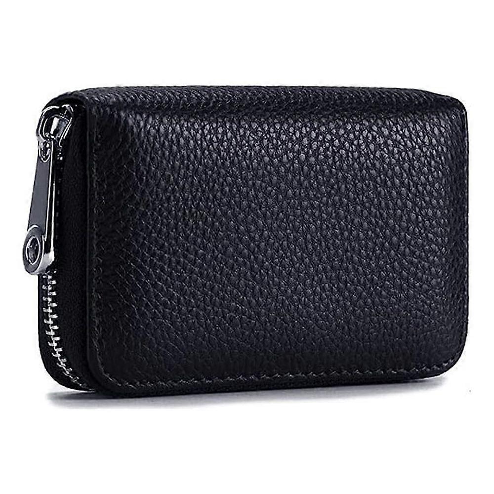 RFID Credit Card Holder Leather Credit Card Wallet Small Zipper Wallet ...