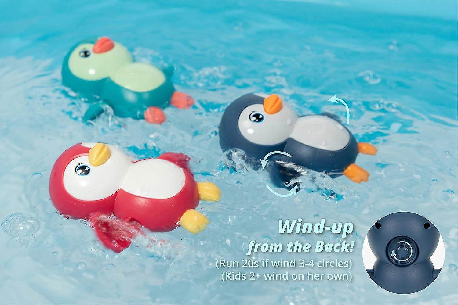 Bath Toys Wind up Backstroke Swimming Penguins for Kids 18M+ (Pack of 3 ...