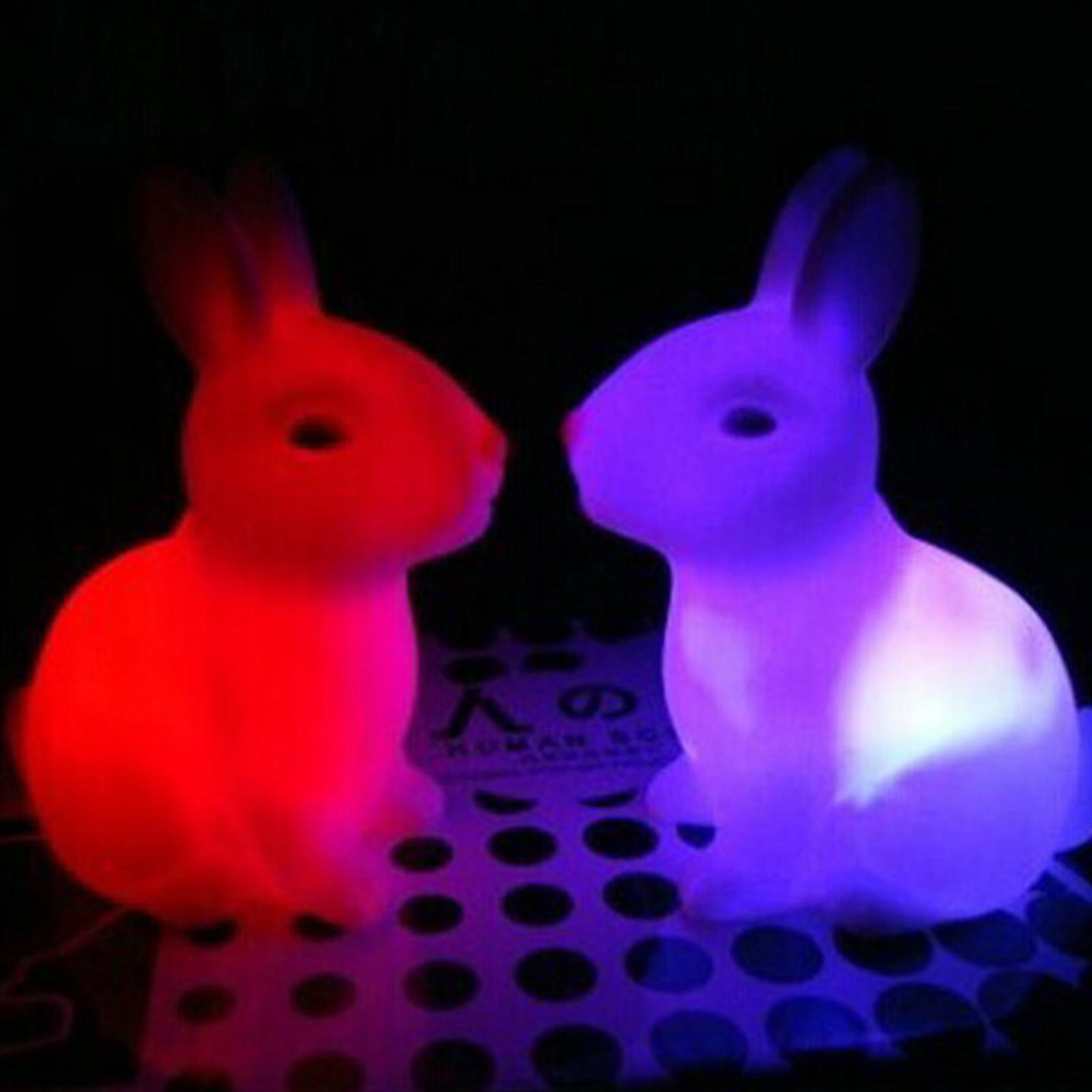 Cute Bunny Light Color Changing Colorful Led Rabbit Lamp Desktop ...