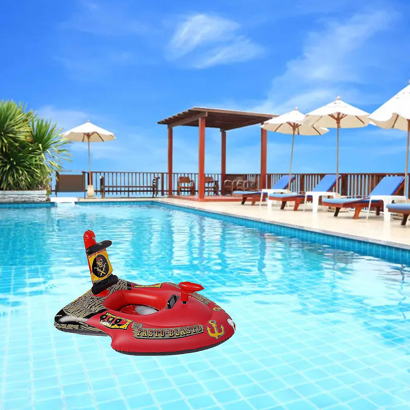 Pirate Ship Inflatable Pool Float For Kids With Water Guns And Steering ...