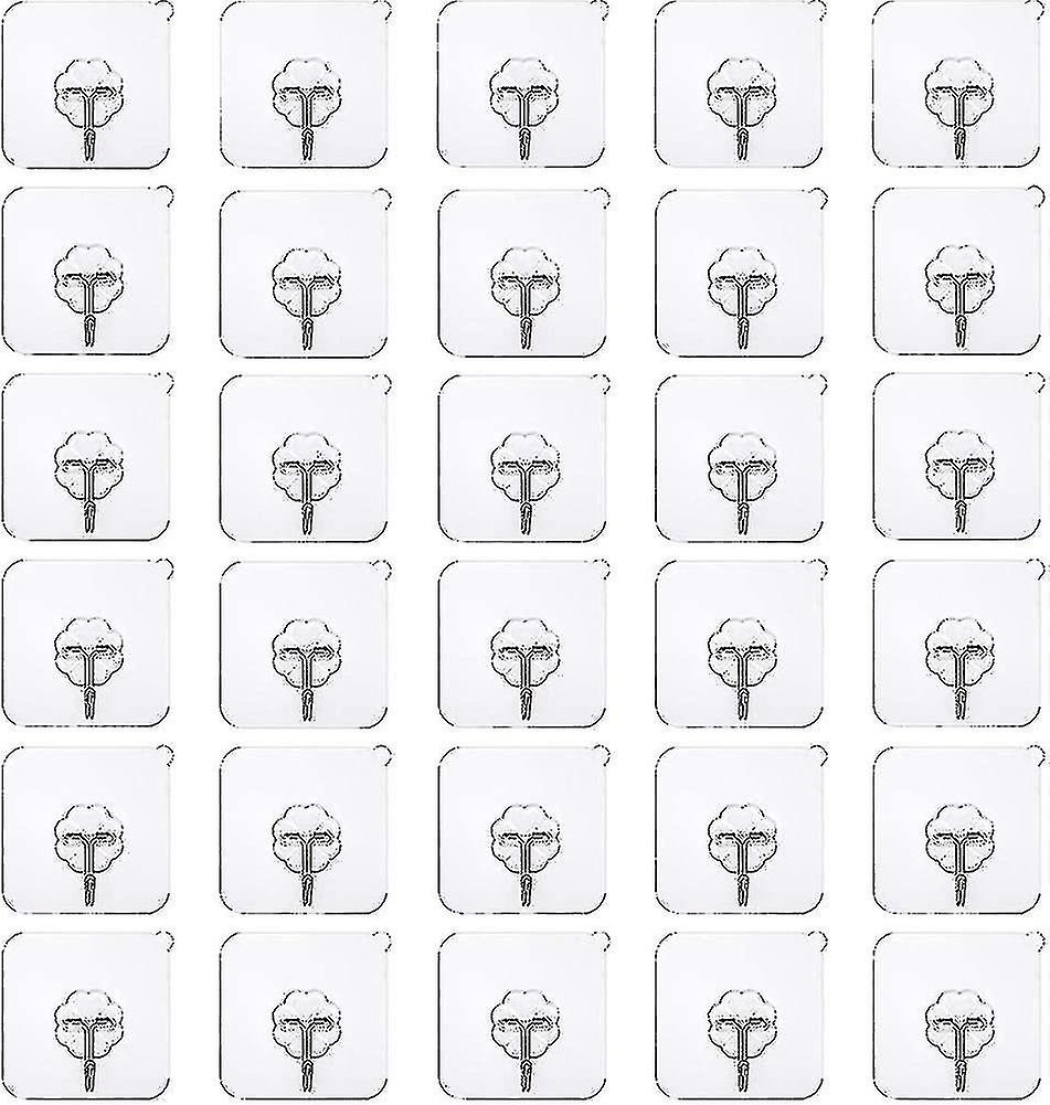 30 Pack Adhesive Hooks Heavy Duty Wall Hooks Strong Adhesive Hooks ...