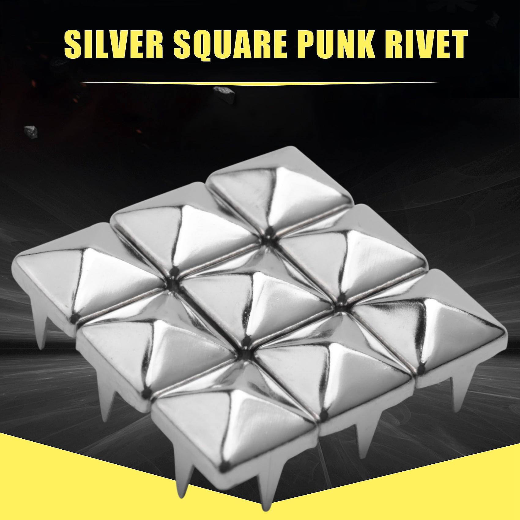 200 Pcs Copper 6 Mm Silver Pyramid Studs Pyramids Rivets Decoration ...
