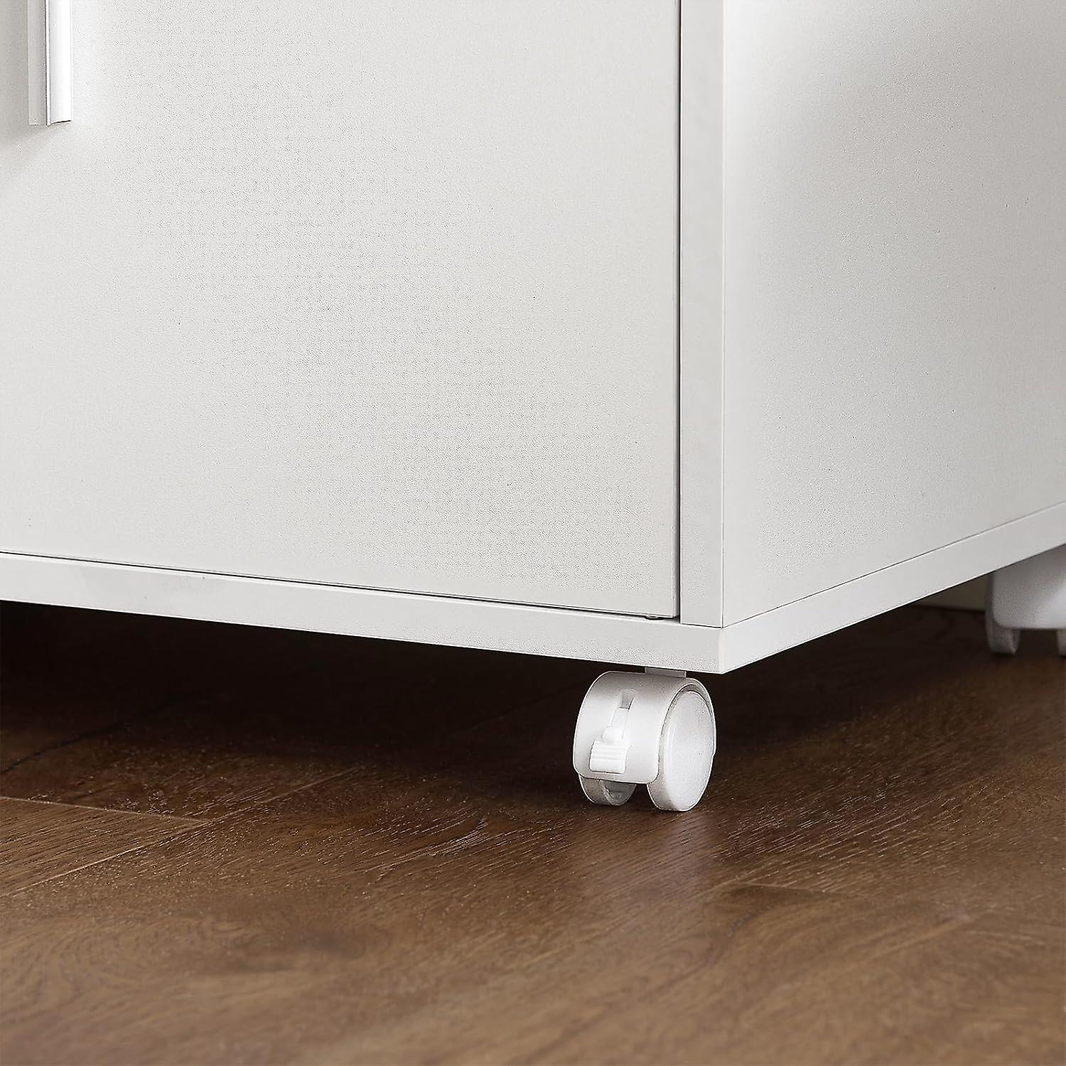 SoBuy White Wood Wheeled Kitchen Storage Locker Unit FRG241-W | Fruugo DK