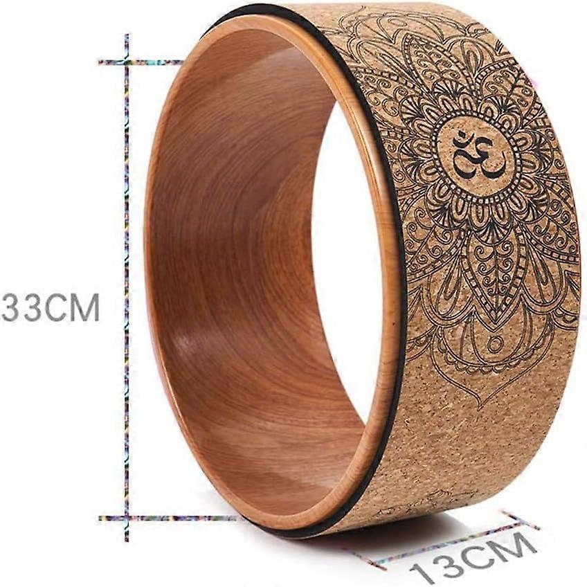 Cork Yoga Wheel for Backbends and Inversions, Mandala Print Yoga Prop ...