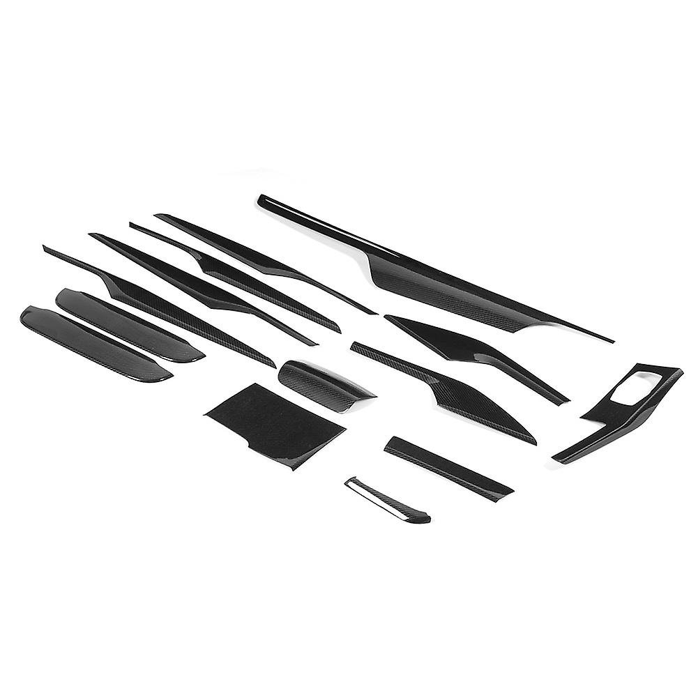 Car Interior Trim Kit,14pcs Carbon Fiber Interior Interior Door Panel ...