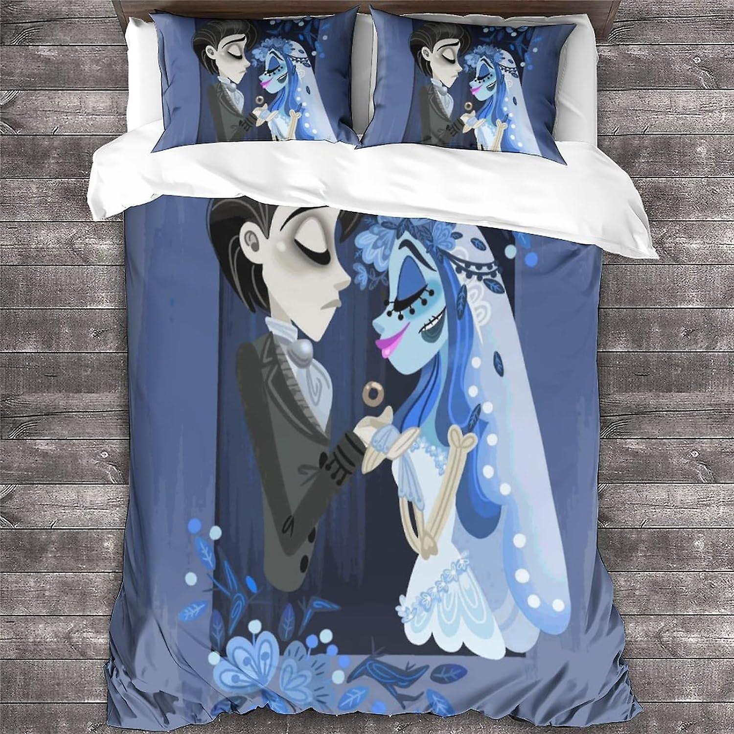 Corpse Bride 3 Piece Set Printed Duvet Cover Bed Set, Bedding Set, Soft ...