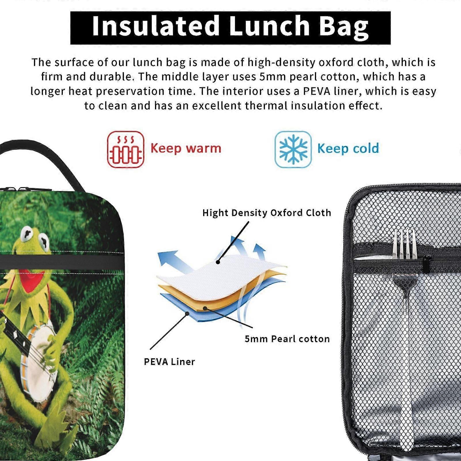 Anime Cartoon Kermit The Frog Lunch Box - Insulated Lunch Bag For Girls ...