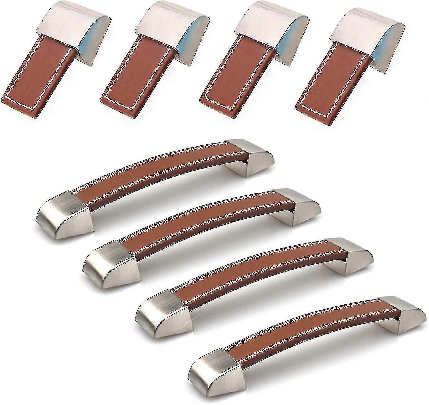 8 Pieces Leather Handle For Furniture, Cabinet Cabinet Handle Leather ...