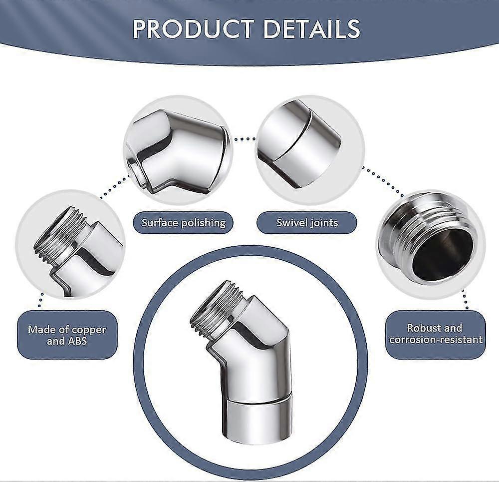 Hand Shower Adapter 135 Degree 1/2" Elbow Tilt Shower Head Adapter ...