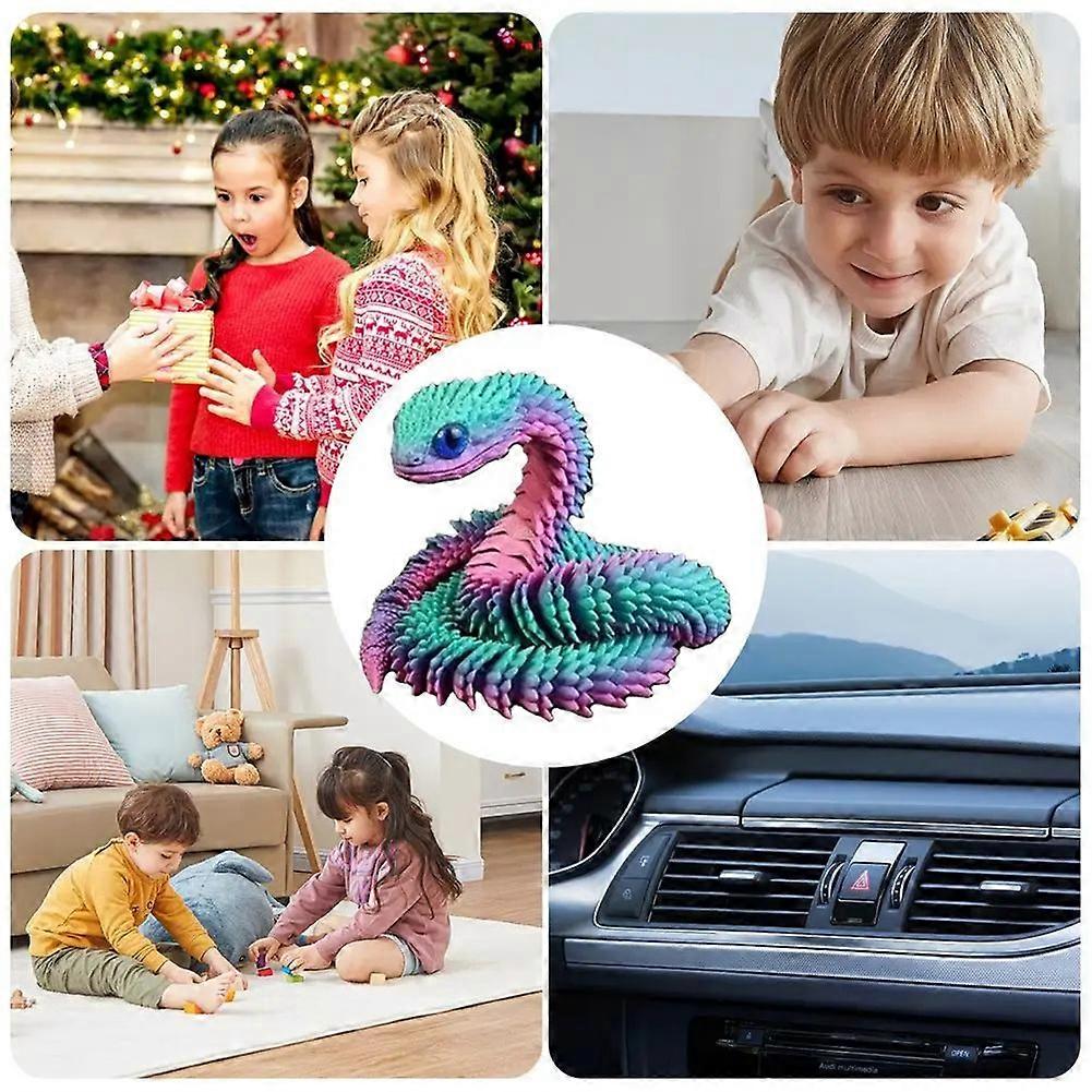 3D Printed Snake Fidget Toy Crystal Flexible Joints Executive Desk Toys ...